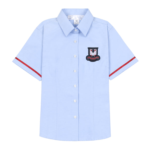 Victoria Shanghai School Uniform - Girls Short-Sleeve Blouse - Blue ...